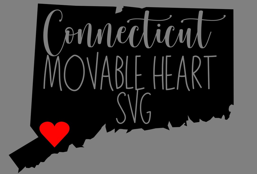Connecticut State SVG File - Connecticut Moveable Heart SVG - State ...
