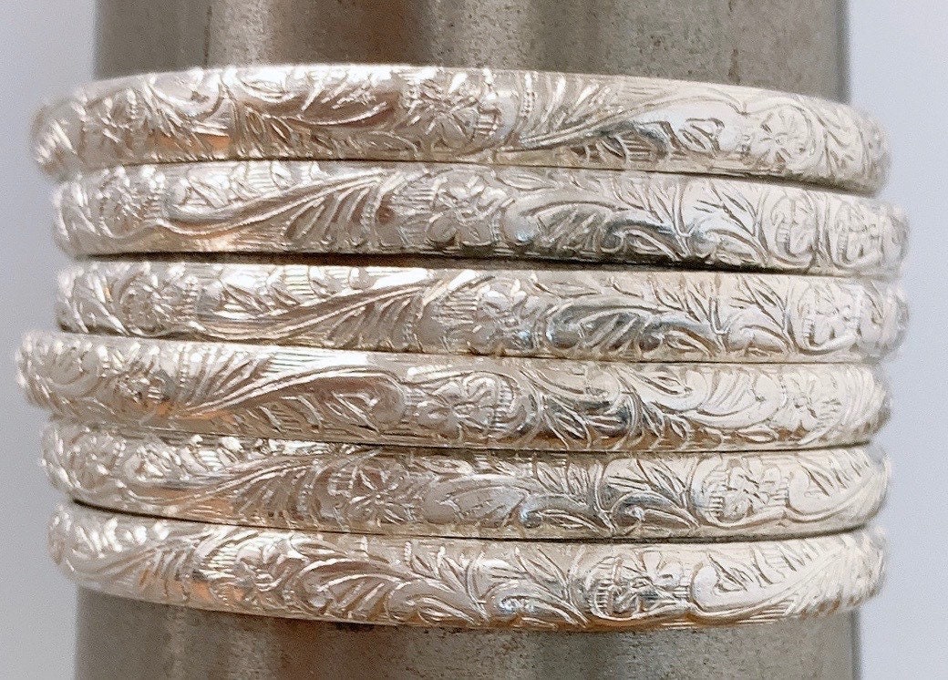 4mm .925 Sterling Silver Hawaiian Style Bangle - Etsy
