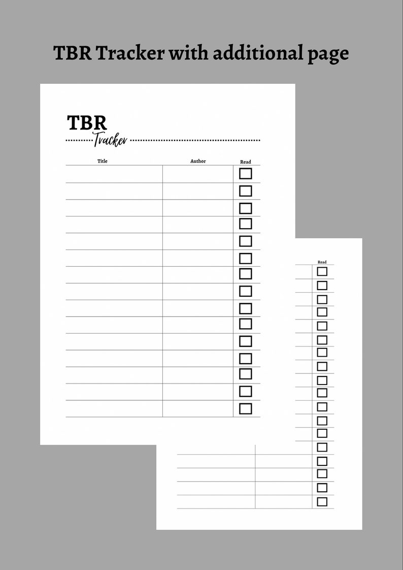 TBR Tracker, Checklist, Reading List - Etsy