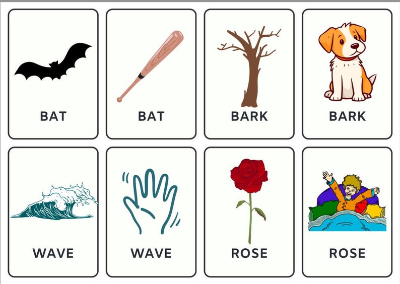 Homonyms (multiple Meaning Words) Flashcards - Etsy