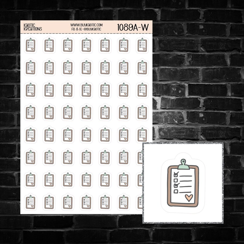 Checklist Icon Sticker Sheet - Etsy