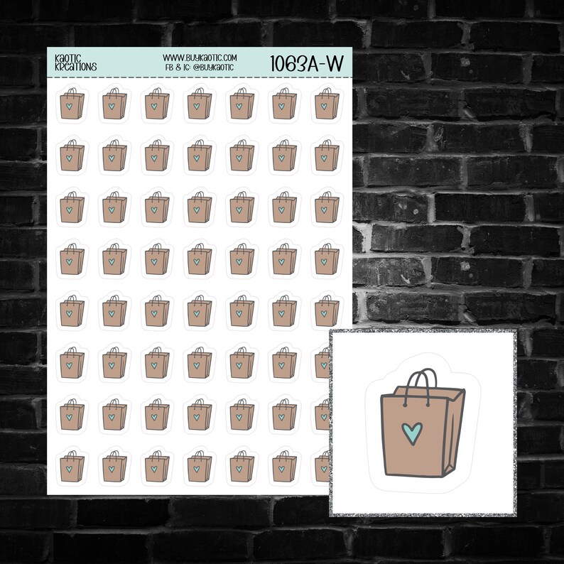 Shopping Bag Icon Sticker Sheet - Etsy