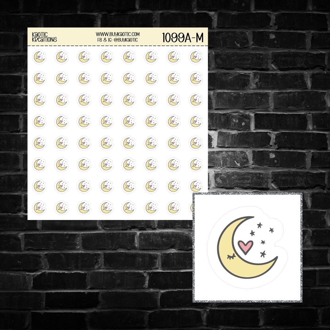 Moon Icon Sticker Sheet - Etsy