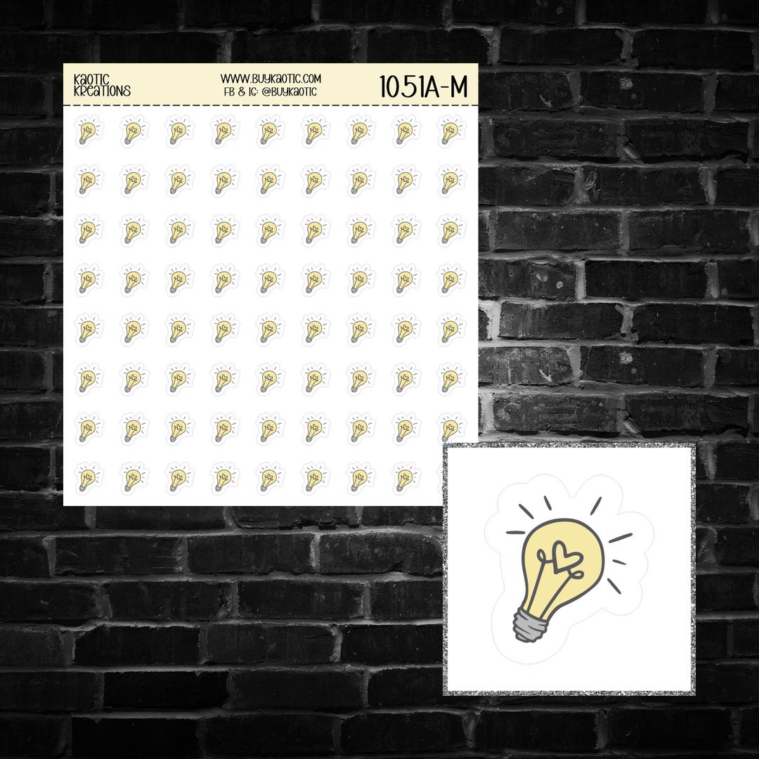 Light Bulb Sticker Sheet - Etsy