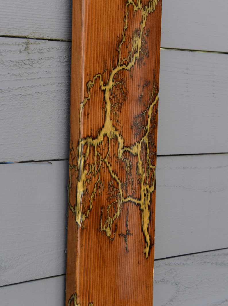 Fractal Burn Epoxy Plank - Gold - Wall Art - Etsy