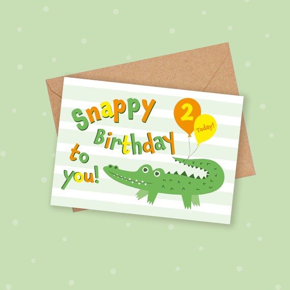 2nd Birthday Card Boy Birthday Card 2 Snappy Birthday | Etsy