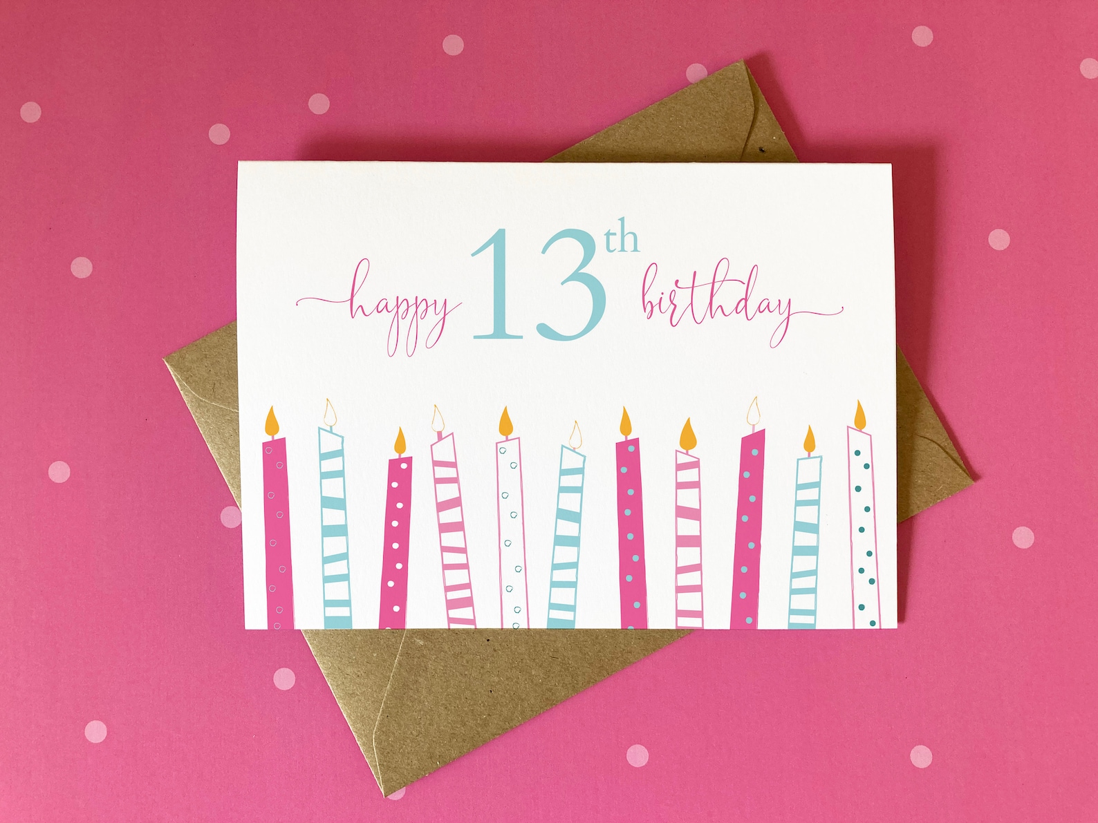 13th Birthday Card Girl 13th Birthday Birthday Card 13 13 | Etsy