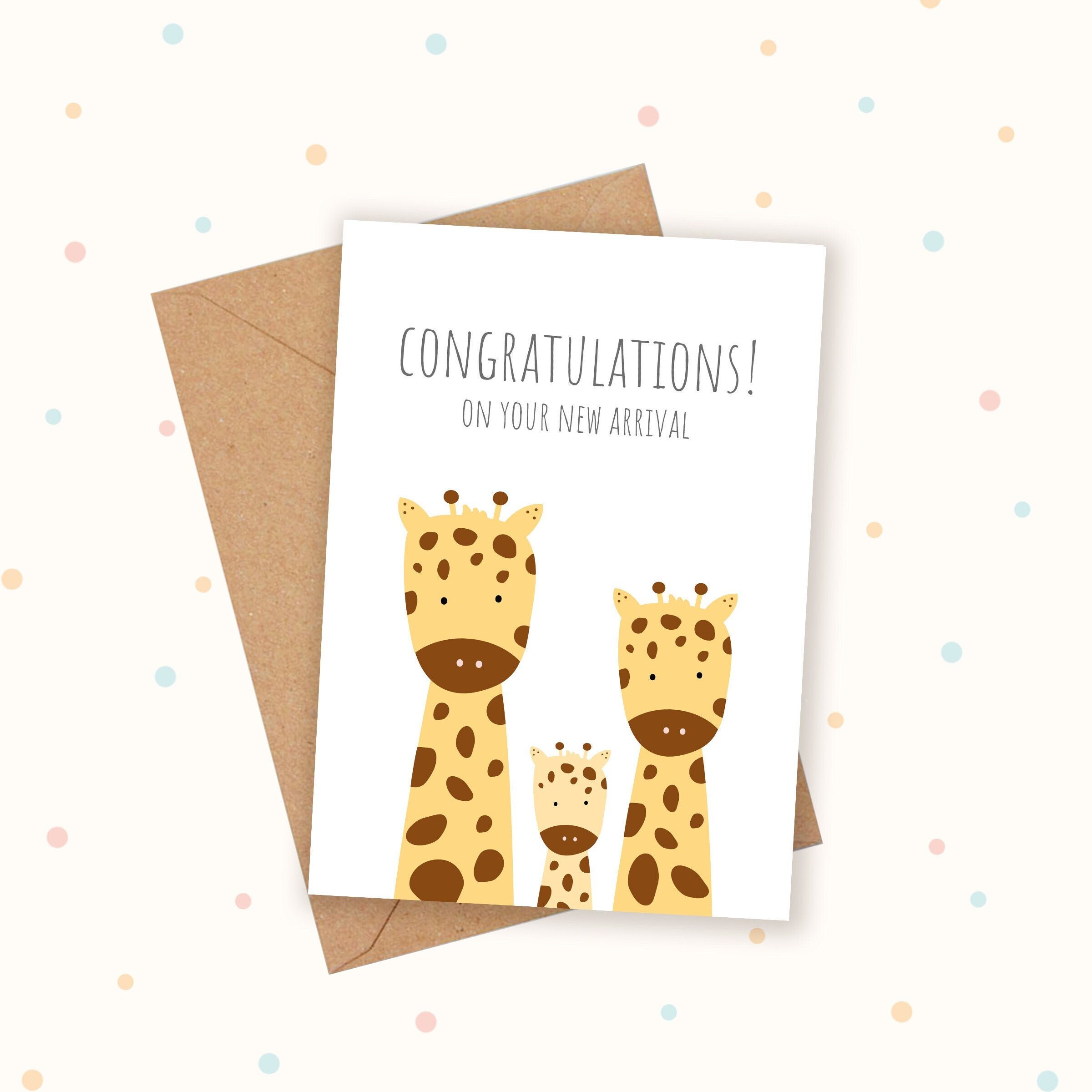 Baby Card Animals Baby Boy Card Baby Girl Card New Baby | Etsy