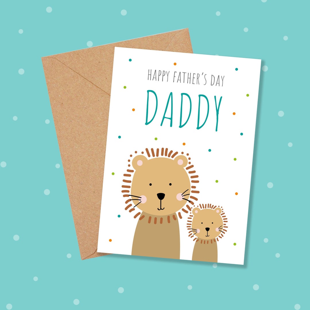 Fathers Day Card, Daddy, Daddy Fathers Day Card, Lion, Daddy Card ...