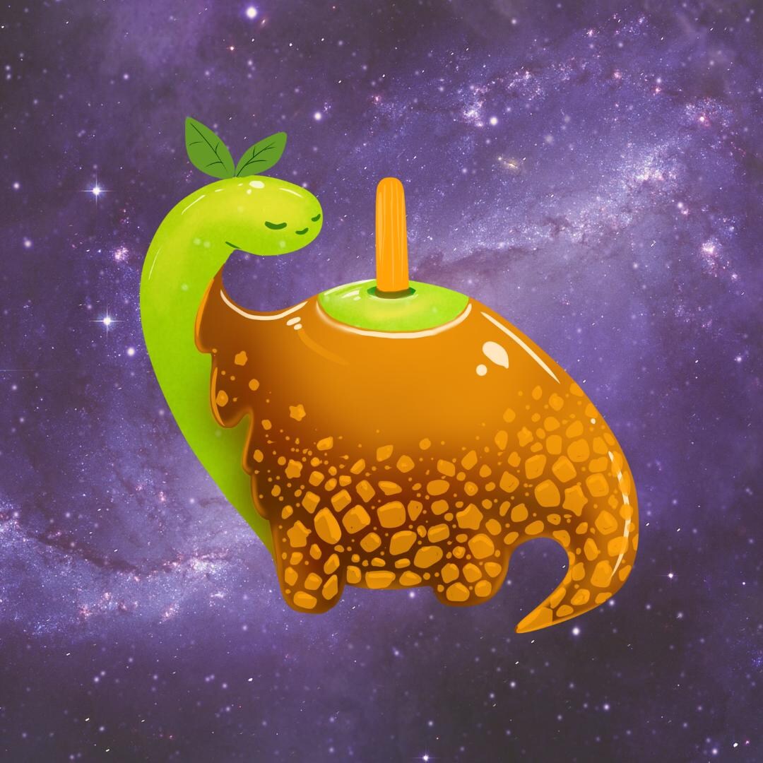 Candy Apple Saurus Sticker - Etsy