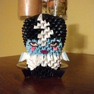 Handcrafted 3D Origami Gothic Bride Unique Paper Art for Horror Fans ...
