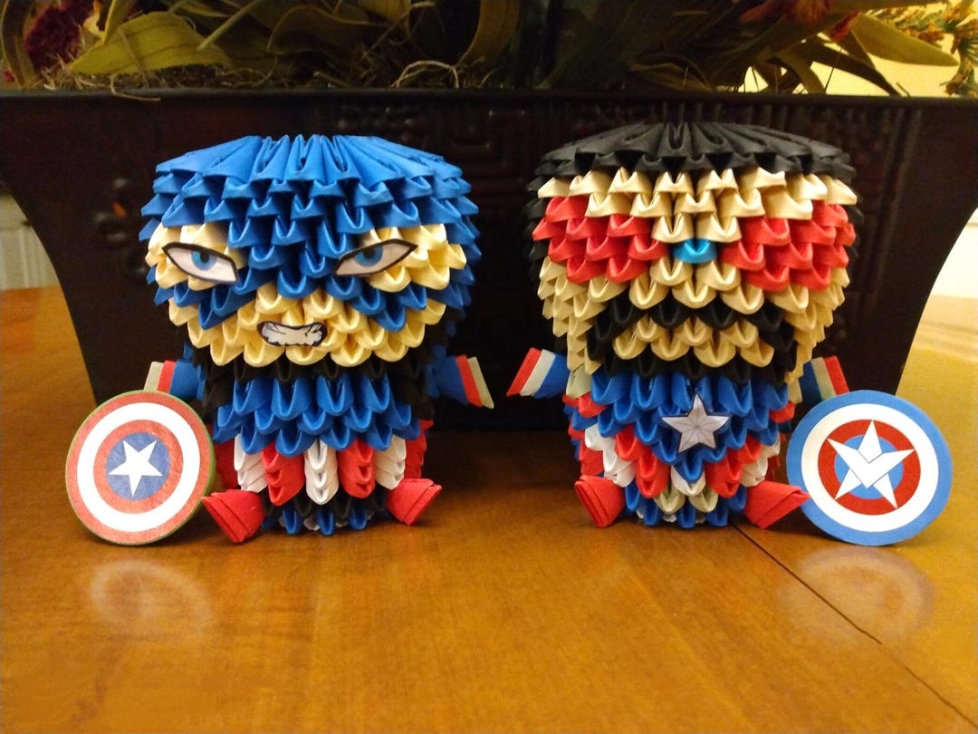 Handcrafted 3D Origami Shield Heroes - Unique Paper Art for Superhero ...
