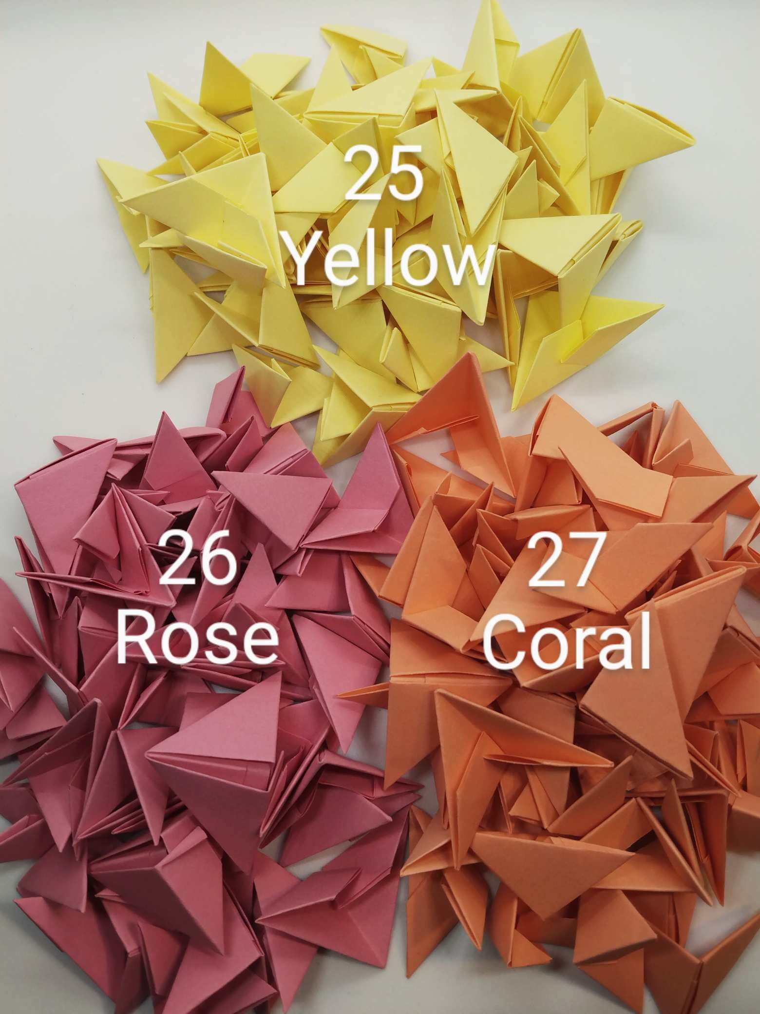 Handcrafted Pre-folded 3D Origami Triangles - Ideal for DIY Crafts ...