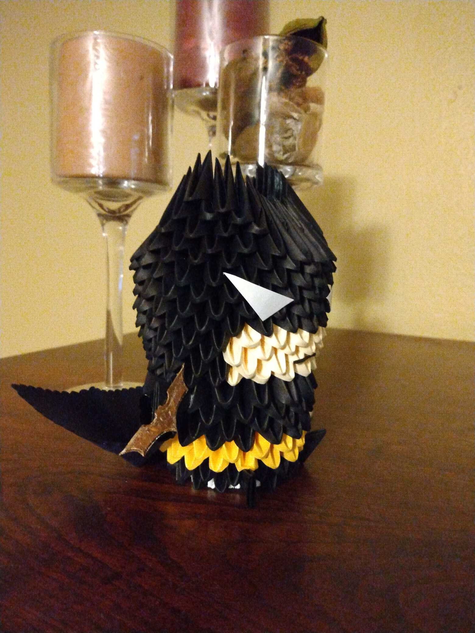 Handcrafted 3D Origami Dark Knight - Unique Paper Art for Superhero ...