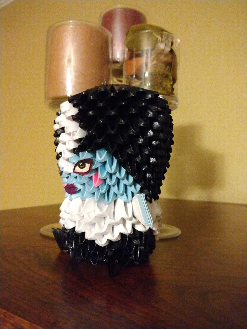 Handcrafted 3D Origami Gothic Bride - Unique Paper Art for Horror Fans ...