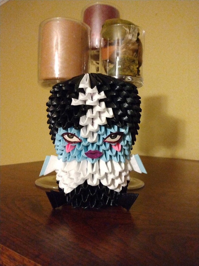 Handcrafted 3D Origami Gothic Bride Unique Paper Art for Horror Fans ...