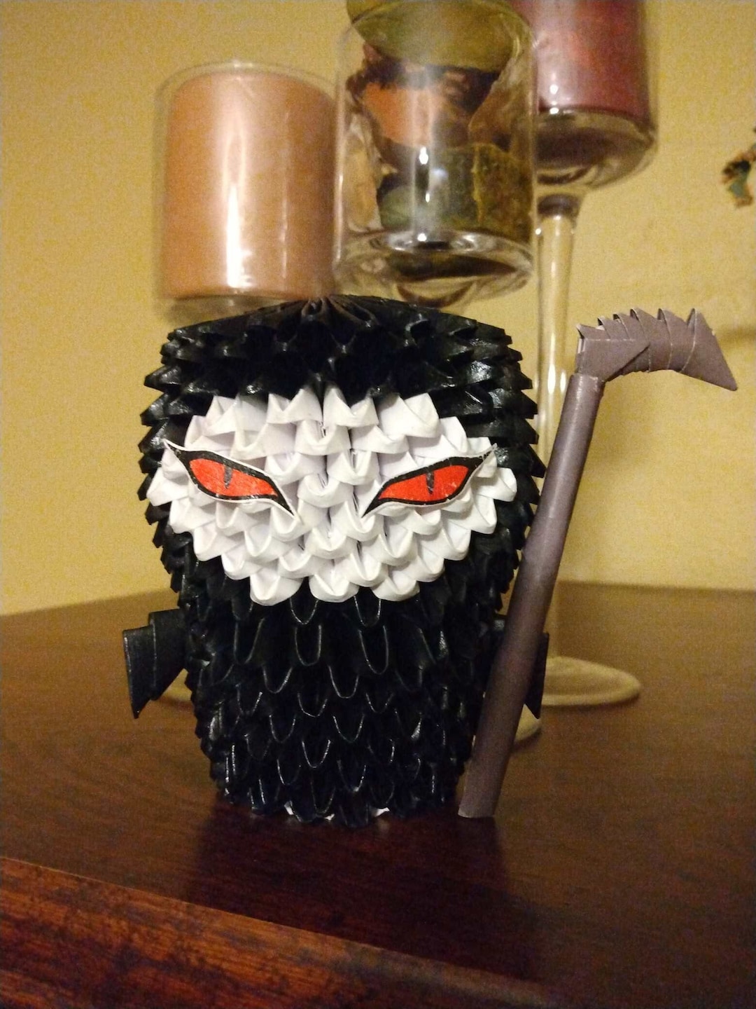 Handcrafted 3D Origami Grim Reaper - Unique Paper Art for Gothic Decor ...