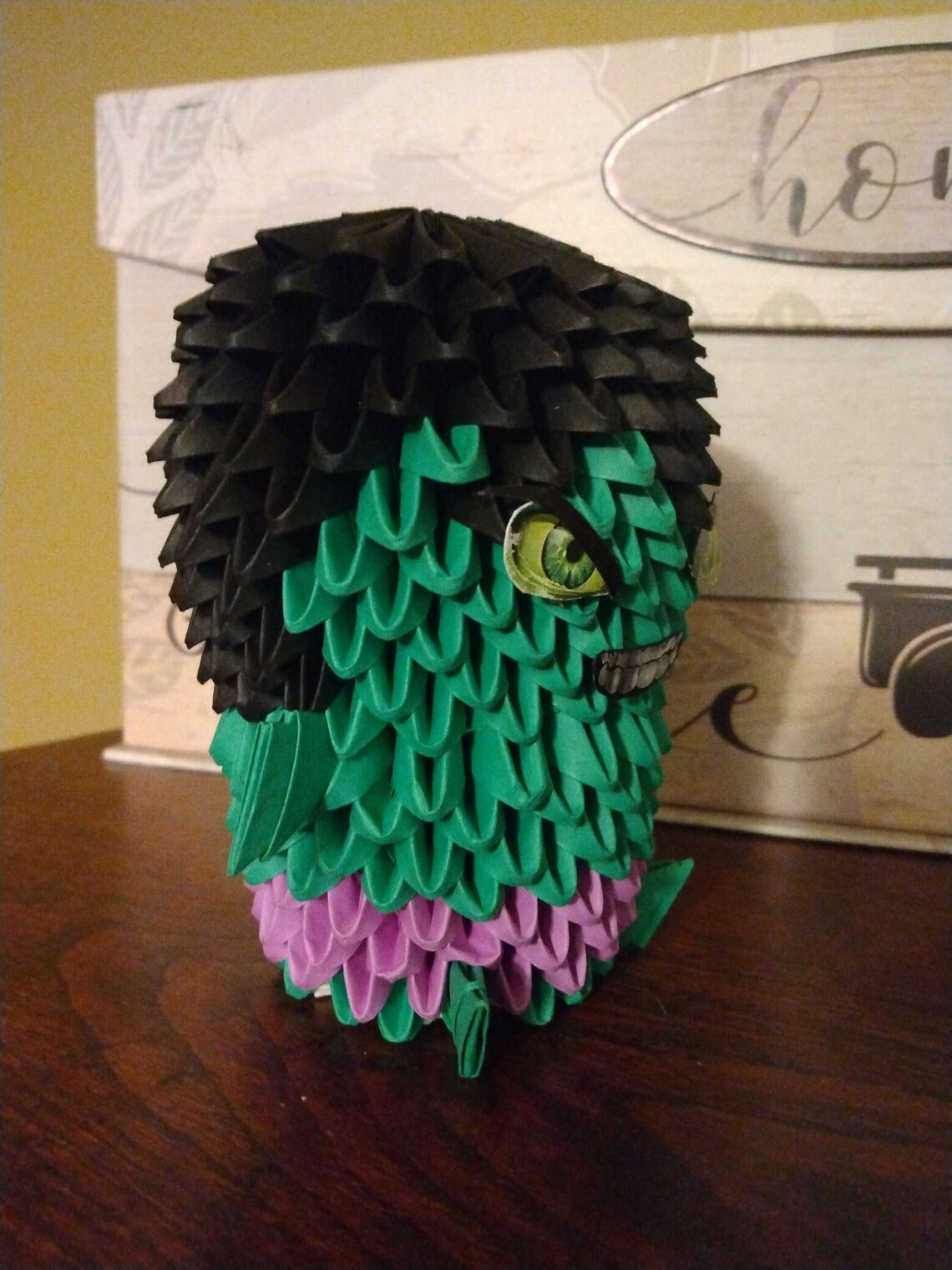 Handmade 3D Green Hero Origami, Custom Superhero Art for Superhero Fans ...