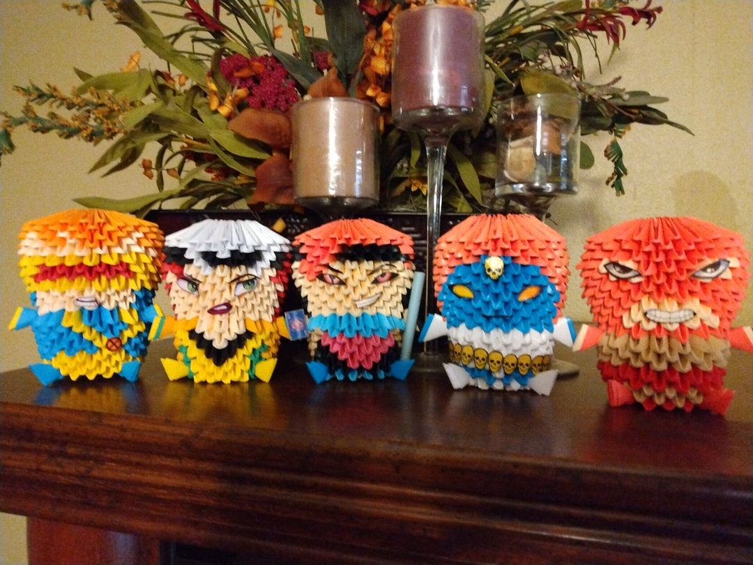Handmade 3D Origami Mutant Superhero Team - Unique Paper Sculpture ...