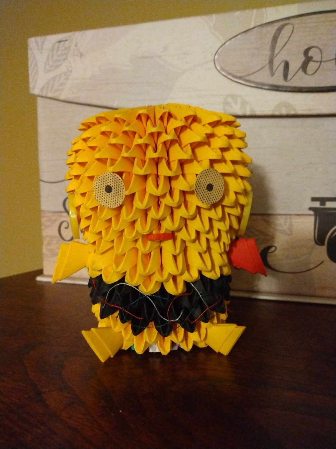 Handcrafted 3D Origami Golden Droid - Unique Paper Art for Sci-fi Fans ...
