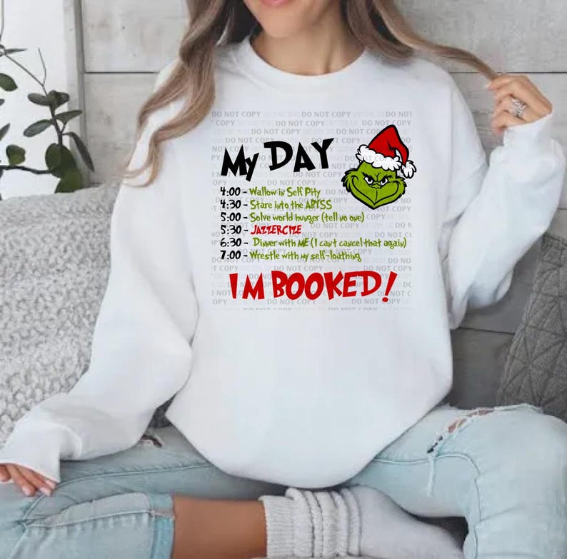 The Grinch I'm Booked Png - Etsy