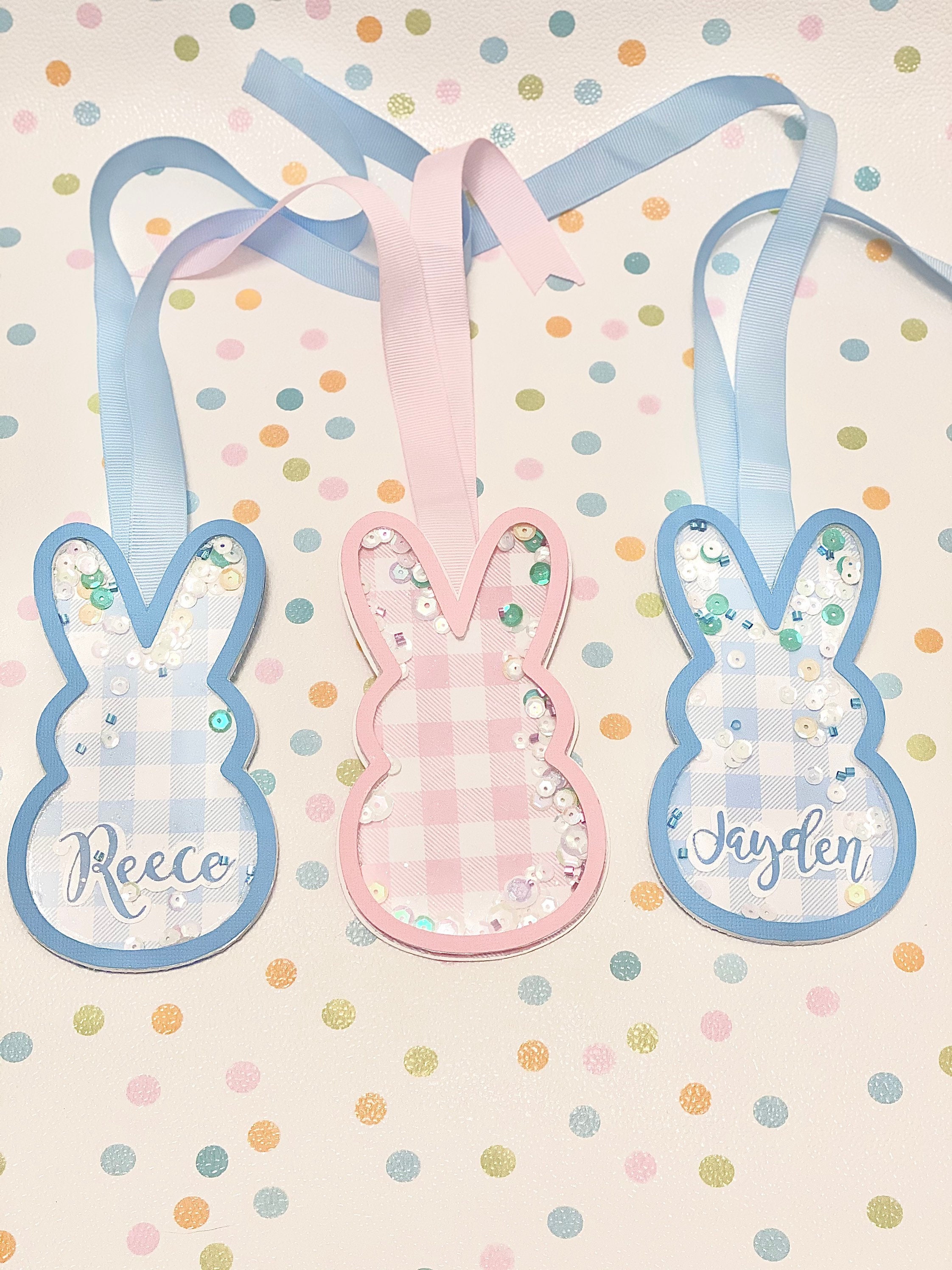 Easter Basket Name Tag Easter Bunny Basket Shaker Shaker - Etsy