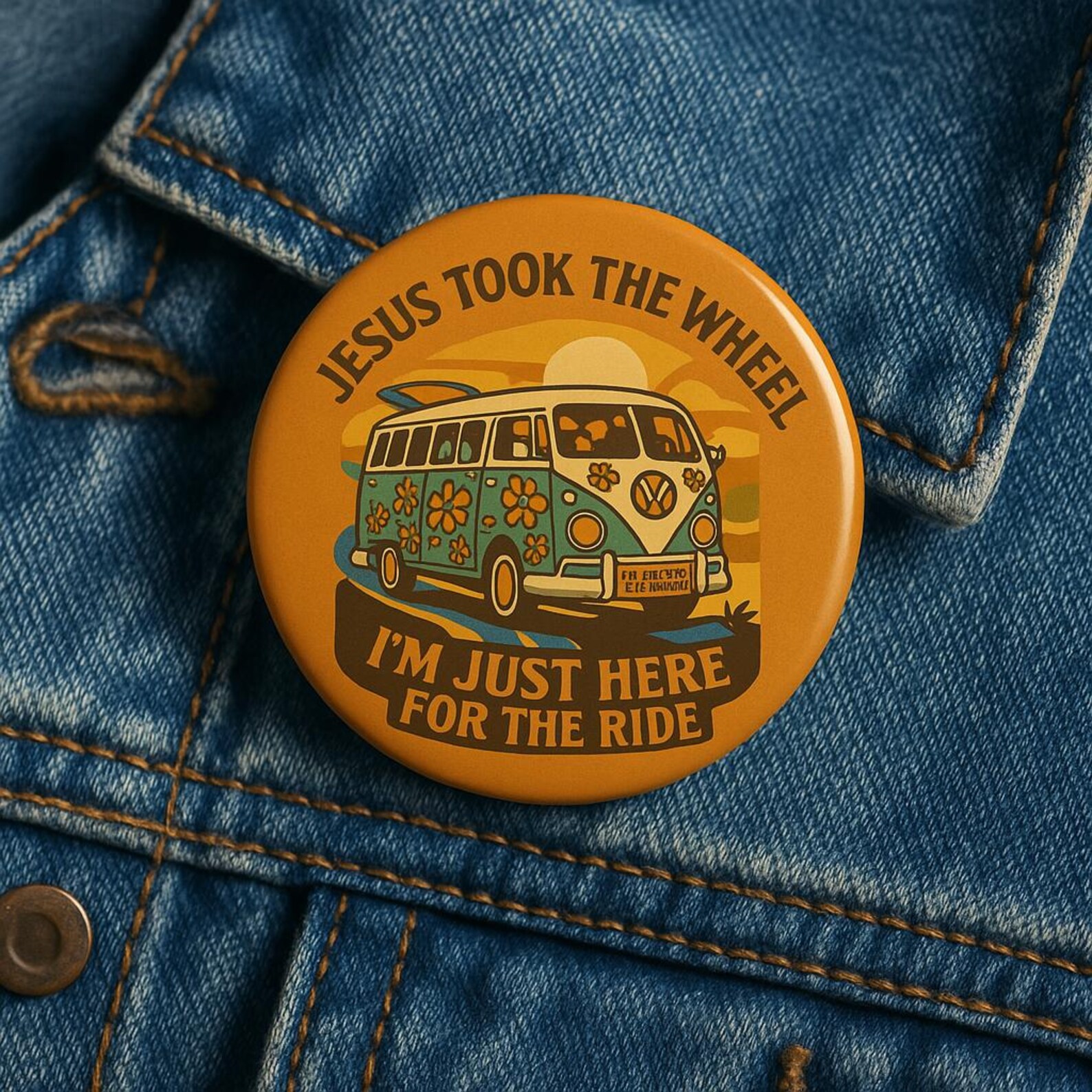Jesus Took the Wheel Pin Back Button - Etsy