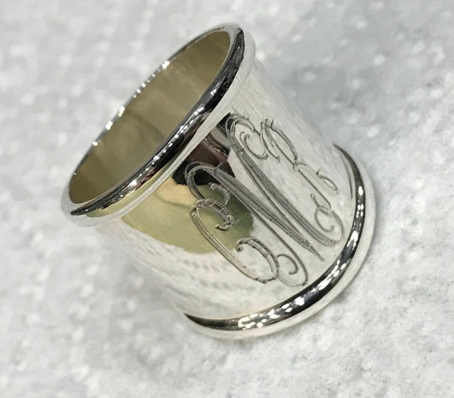 Monogram Tube Ring, Sterling Silver Tube Ring, Engraved Cigar Ring ...
