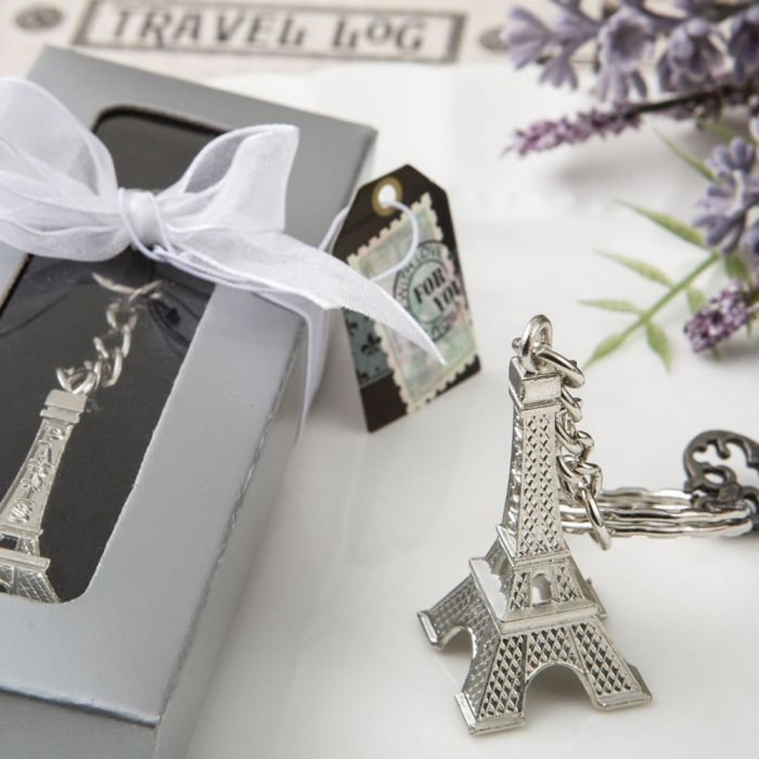 Eiffel Tower Key Chain in Gift Box, Eiffel Tower Favor Key Chain, Paris ...