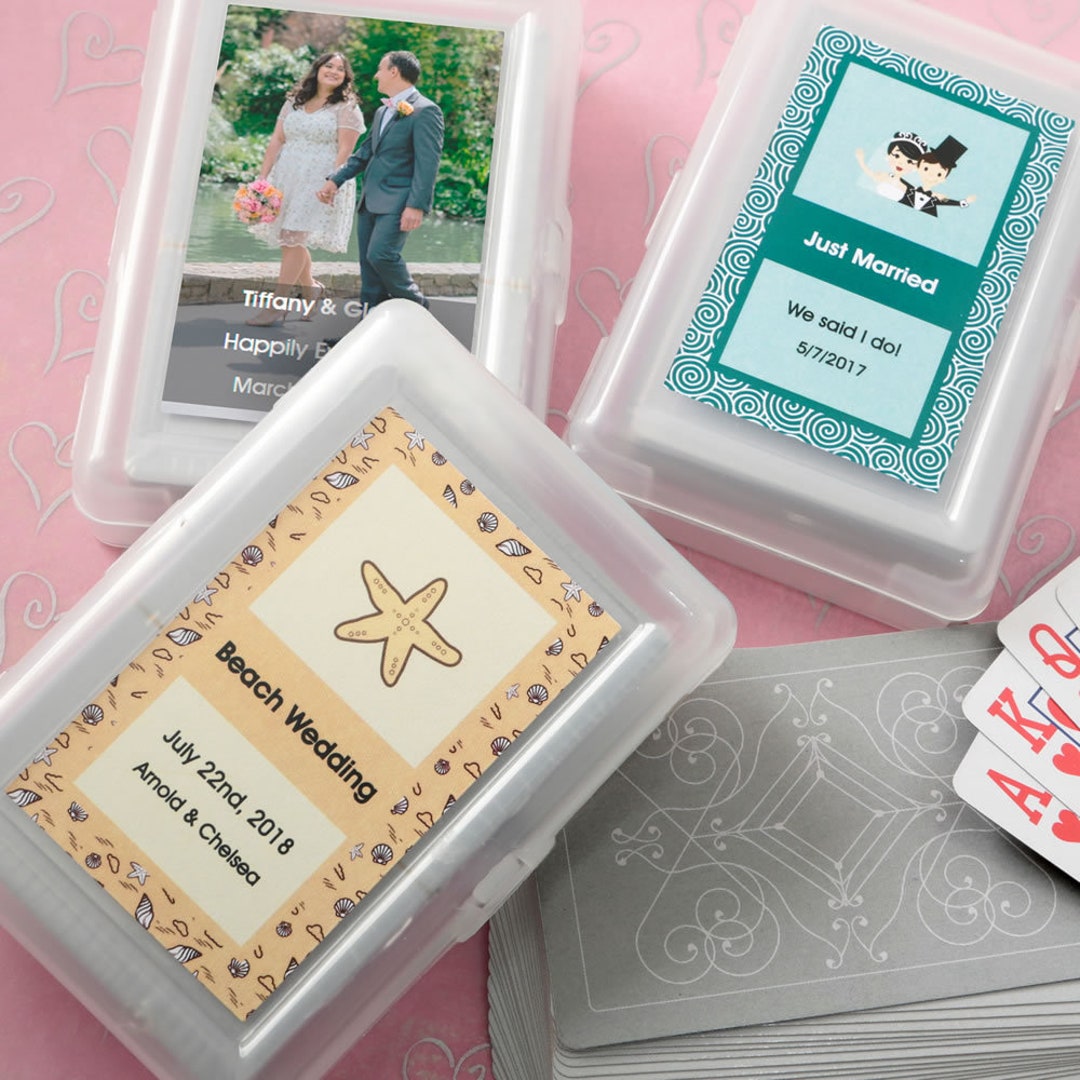 Personalized Playing Cards in Plastic Case, Playing Card Favor, Design ...