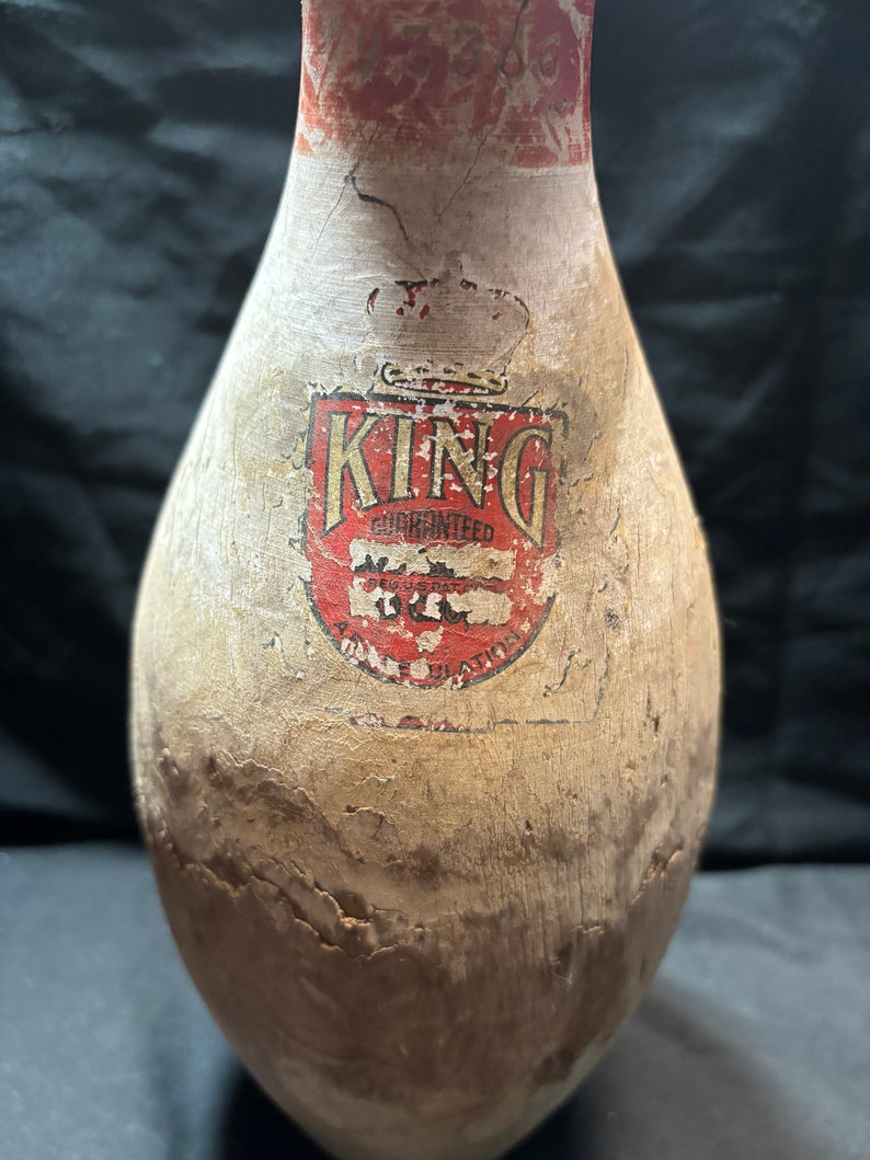 1950s Vintage King Brunswick Red Crown Wooden Bowling Pin - Etsy