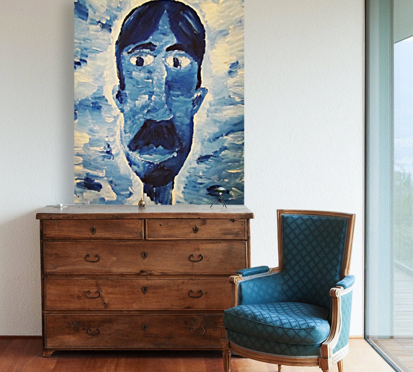 Blue Man (digital Download), Blue Period Art, Living Room Wall Art - Etsy