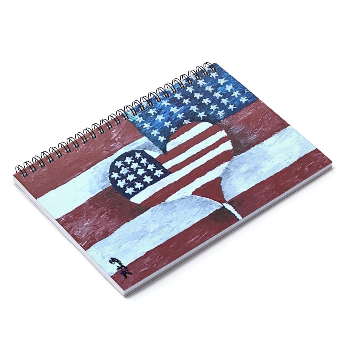 American Flag Heart Spiral Notebook - Etsy