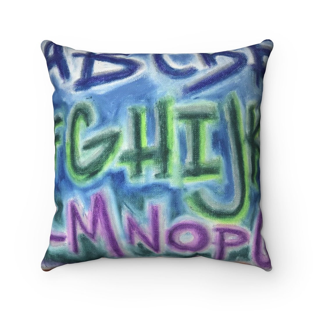 Alphabet Pillow, Home Decor, Throw Pillow, Art Print Pillow, Reading ...