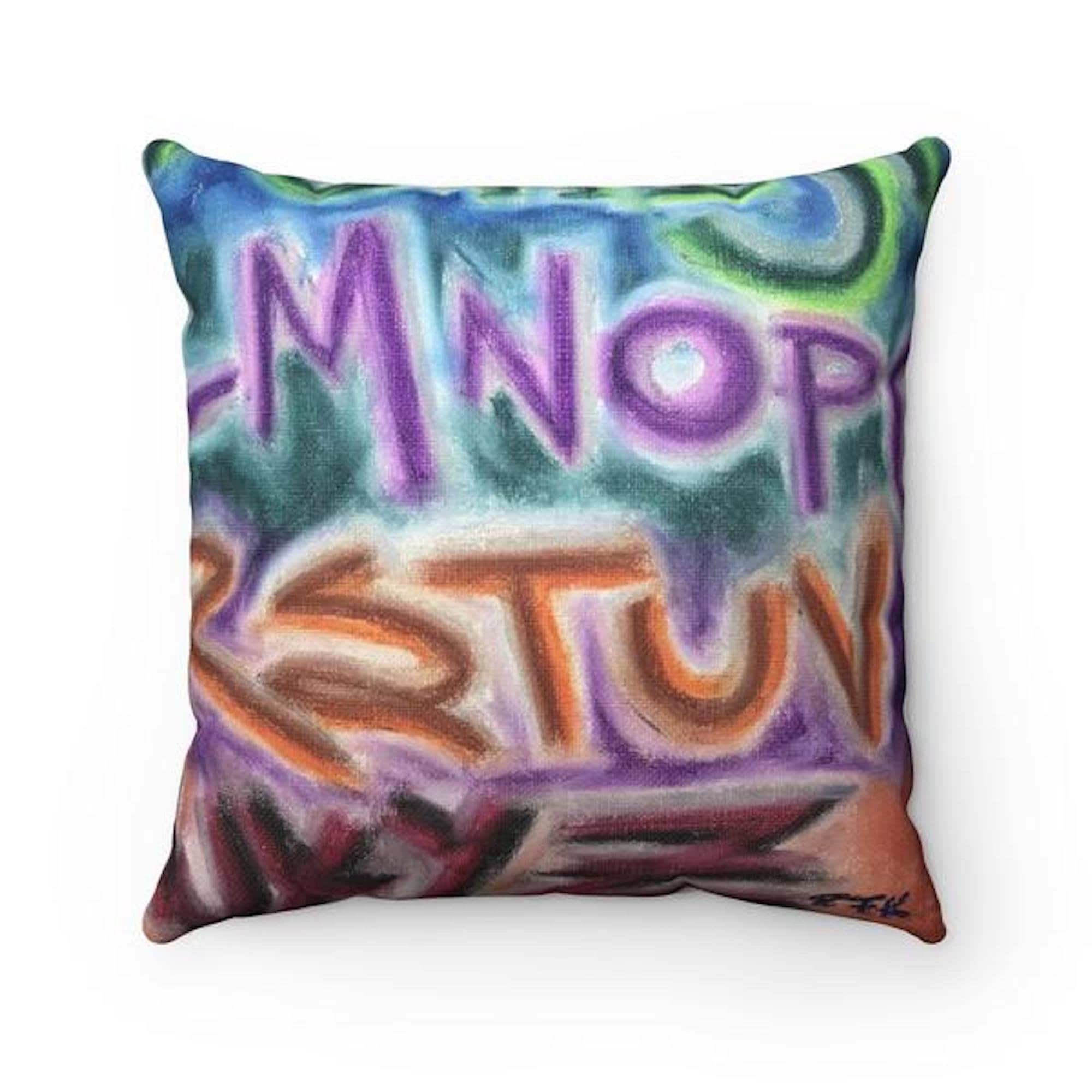 Alphabet Pillow, Home Decor, Throw Pillow, Art Print Pillow, Reading ...