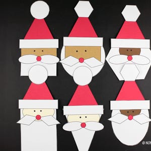 Santa Craft for Kids, Shape Santa Craft, Christmas Preschool Craft ...