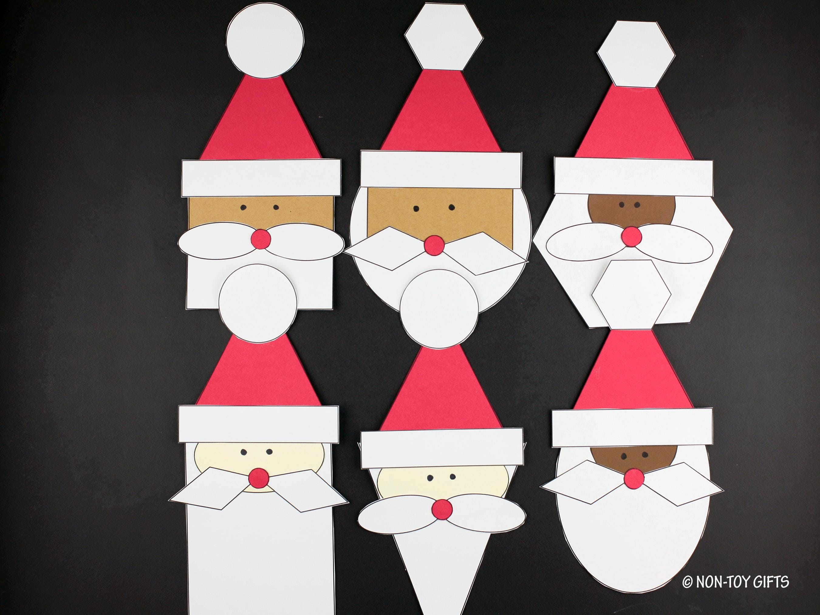 Santa Craft for Kids, Shape Santa Craft, Christmas Preschool Craft ...