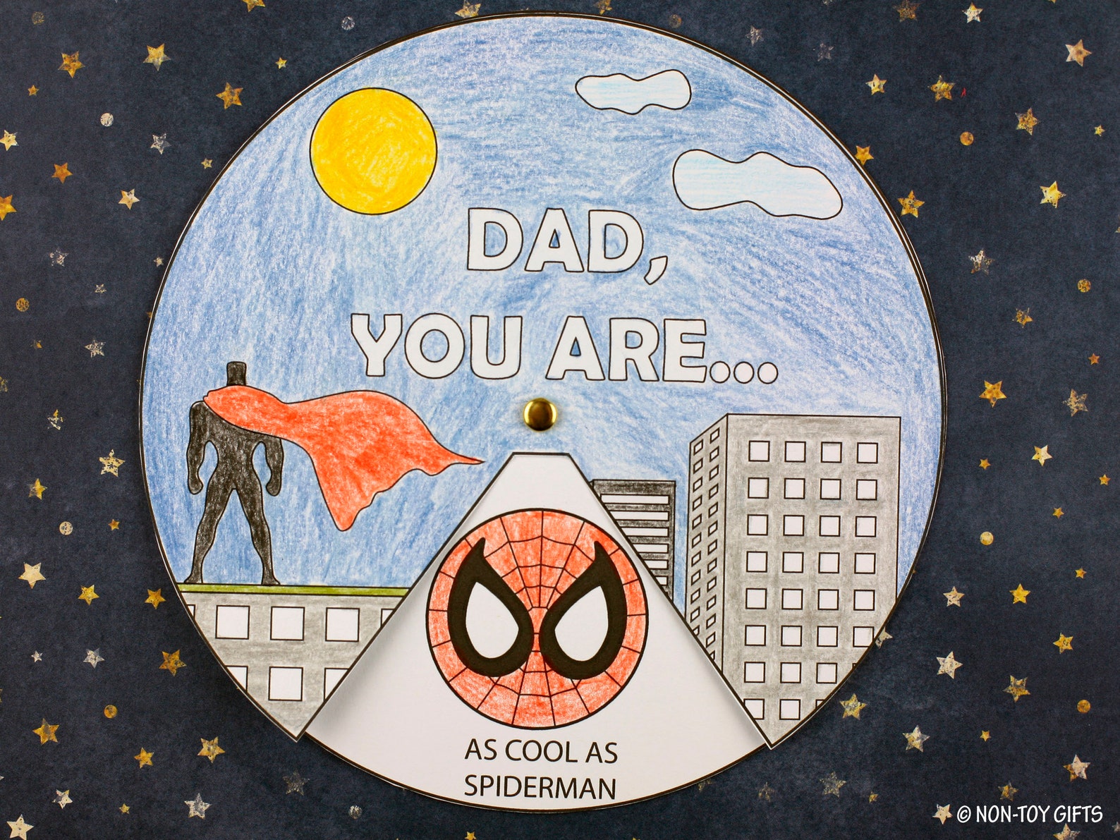 Father's Day Superhero Craft for Kids, Coloring Craft for Toddlers and ...
