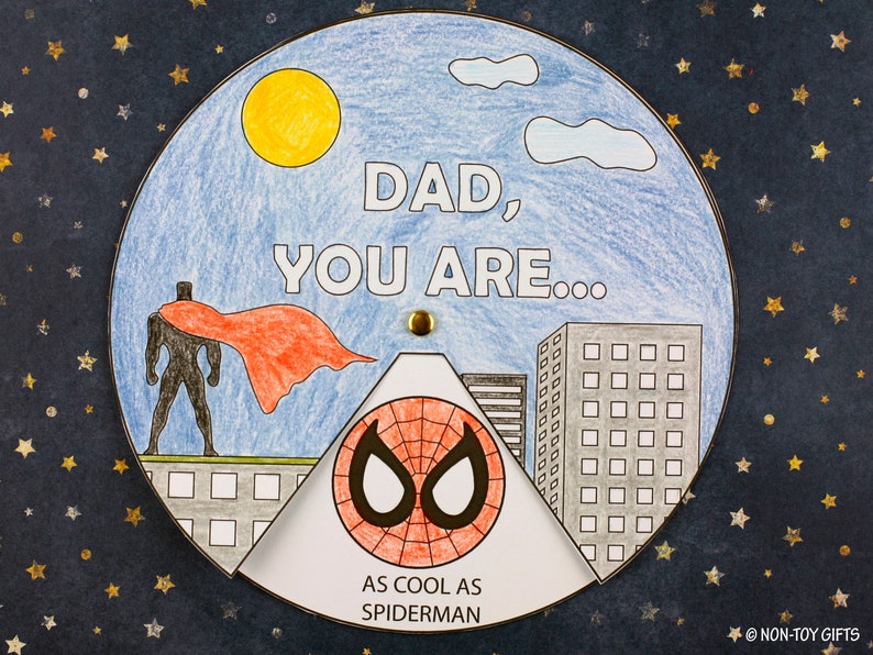 Father's Day Superhero Craft for Kids, Coloring Craft for Toddlers and ...