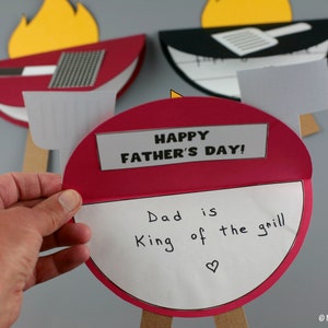 Father's Day Card From Kids/preschoolers, King of the Grill Card for ...