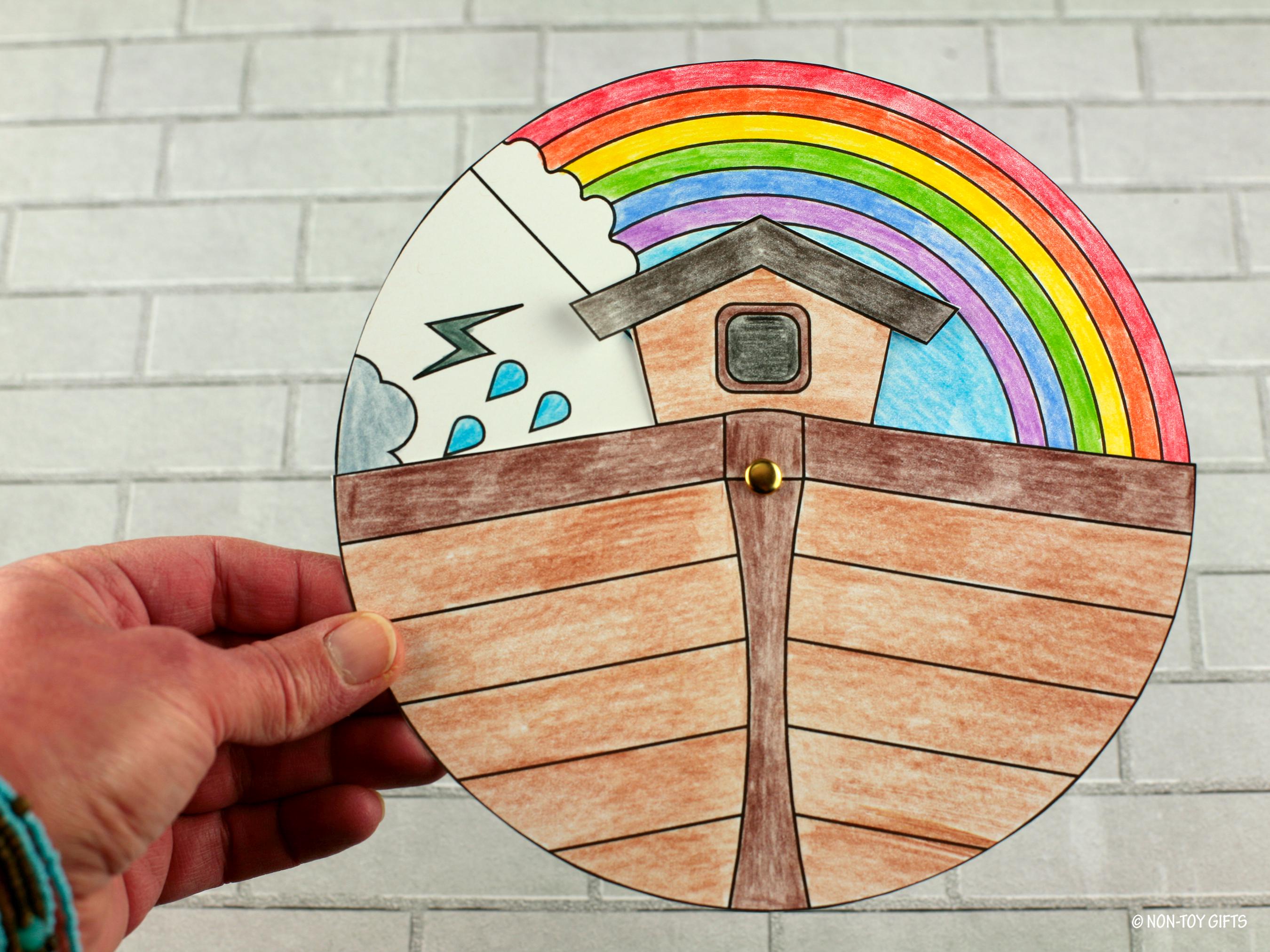 Noah’s Ark Spinner Craft – Bible Story Printable for Kids | Sunday ...