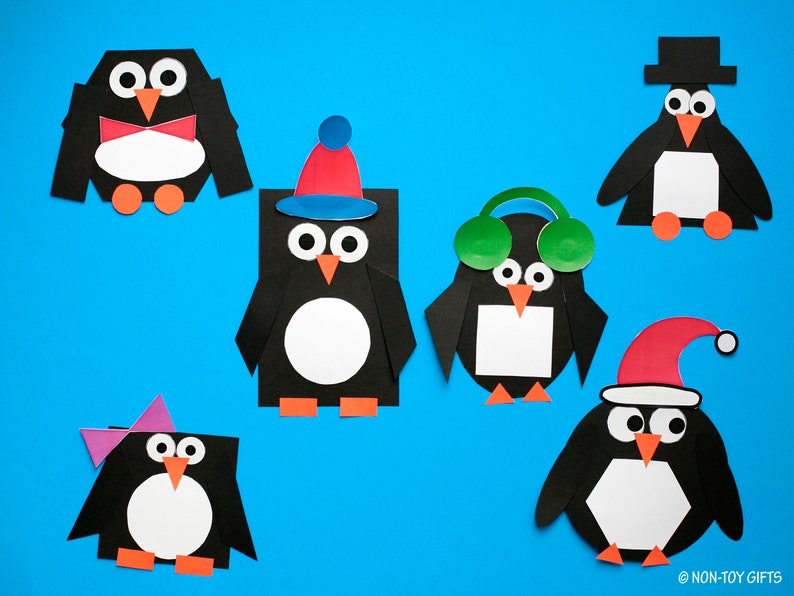 Penguin Craft for Kids, Shape Penguin Craft, Winter Preschool Craft ...