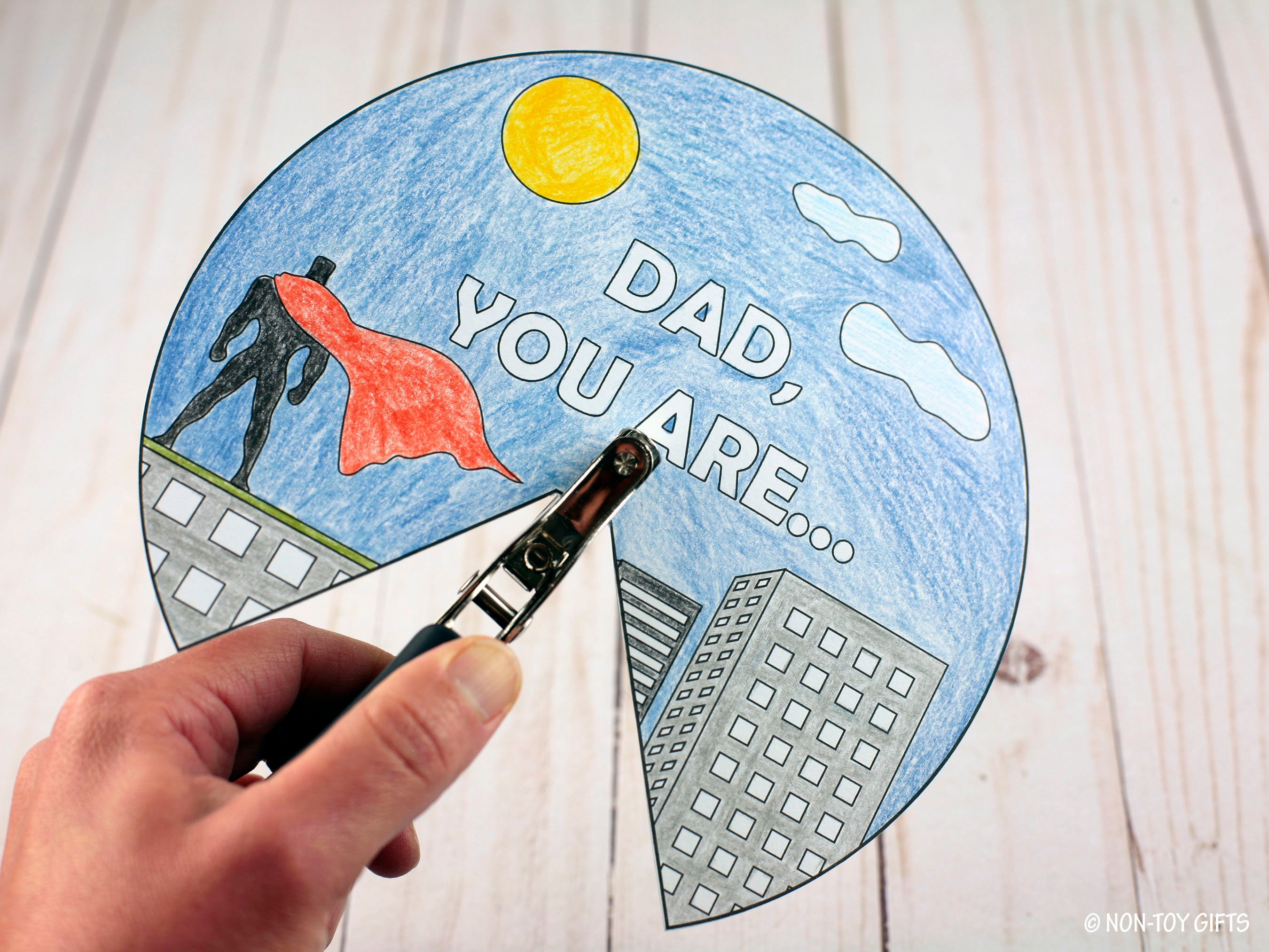 Father's Day Superhero Craft for Kids, Coloring Craft for Toddlers and ...