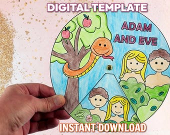 Adam and Eve Folding Surprise Craft, Adam and Eve Story for Kids, Bible ...