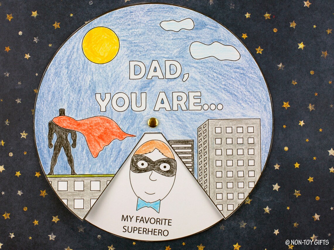 Father's Day Superhero Craft for Kids Coloring Craft for - Etsy