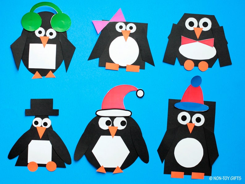 Penguin Craft for Kids, Shape Penguin Craft, Winter Preschool Craft ...