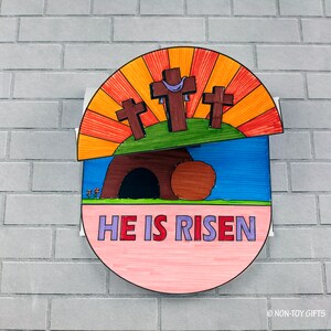 He is Risen Interactive Coloring Craft for Kids, Sunday School Craft ...