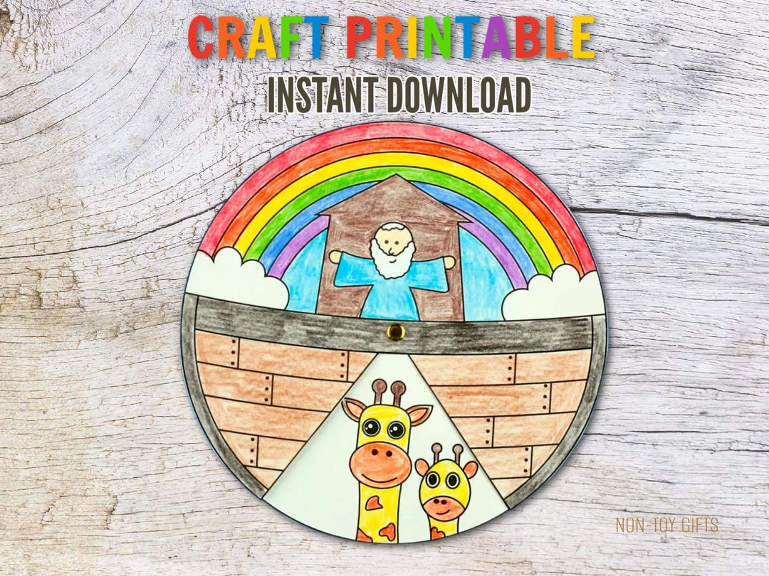 Noah's Ark Spinner Craft Printable | Bible Story Activity for Kids ...