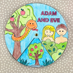 Adam and Eve Spinner Craft | Bible Story Activity for Kids | Sunday ...