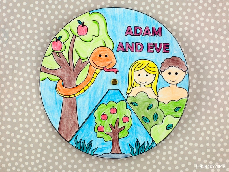 Adam and Eve Spinner Craft | Bible Story Activity for Kids | Sunday ...